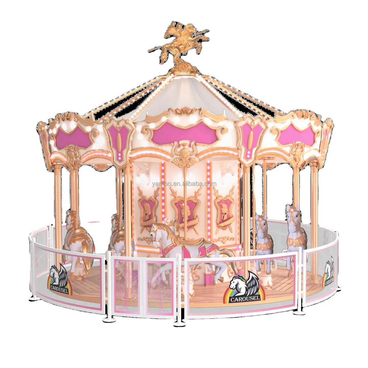 Indoor Kiddie Adult Playground Carousel - 12 to 32 Seats