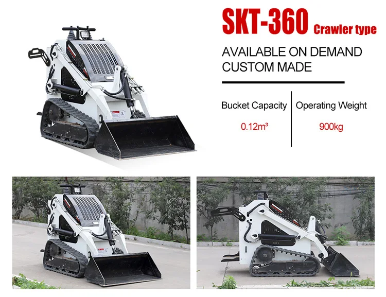 Mini Small Skidsteer Rubber Tracked Crawler Type Skid Steer Loader With ...