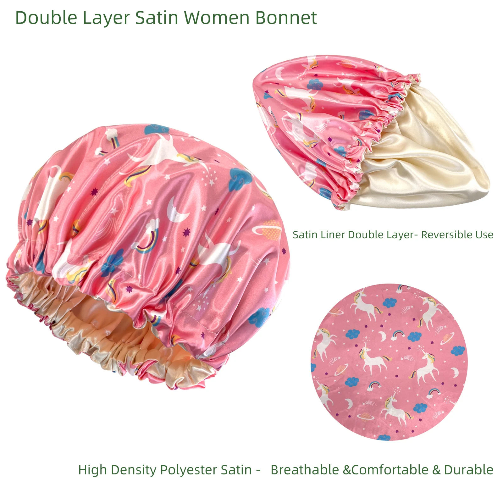 Extra Large Diameter 33 Cm Royal Satin Silk Sleeping Bonnet