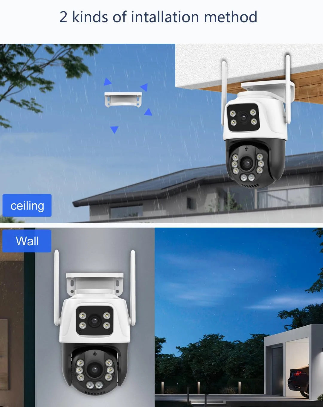 Icsee 360 Dual Screen Mini Wifi CCTV Camera - Waterproof, Night Vision ...