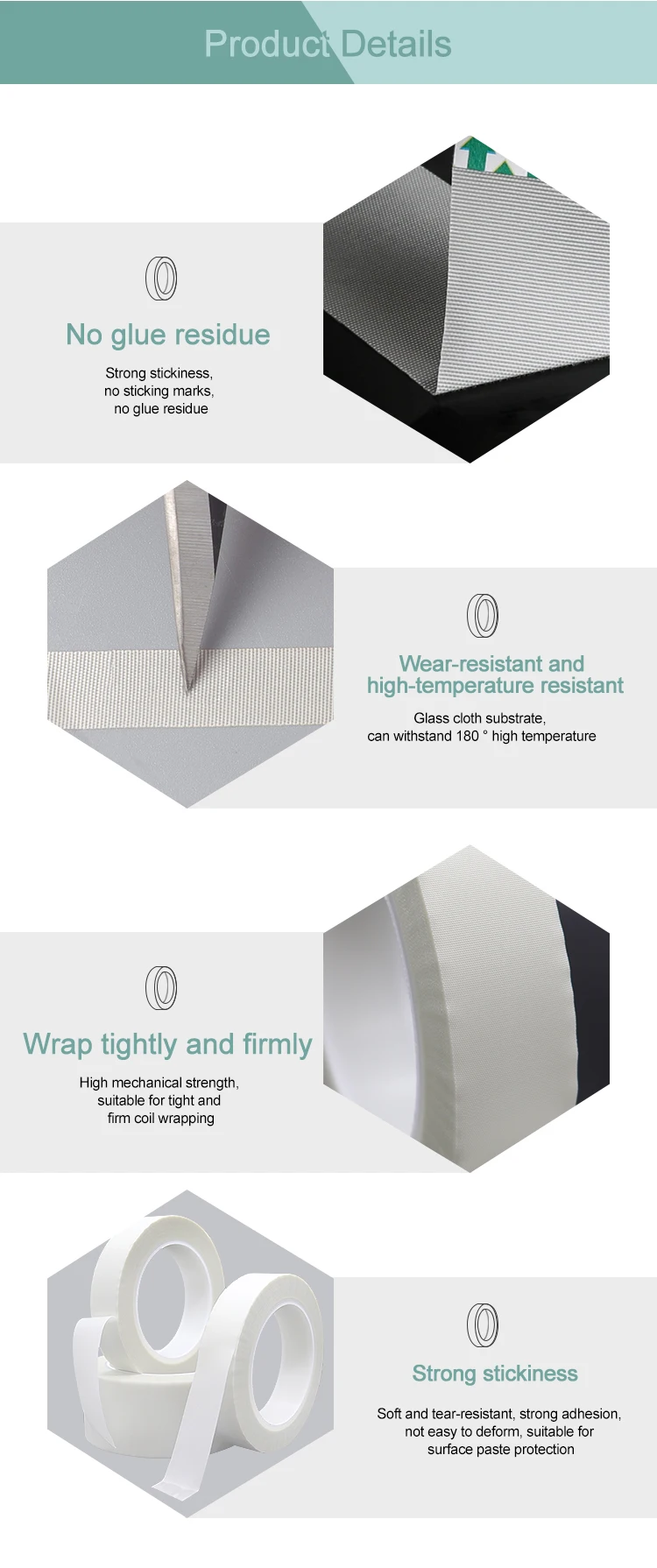 Oem Tape Factory Double Sided Fireproof Glass Cloth Tape Used For ...