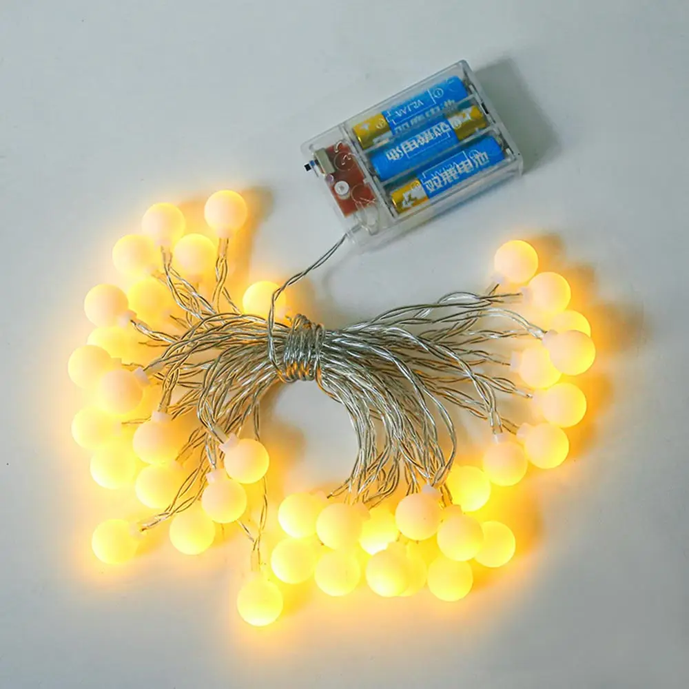 Small Round Ball Led String Lights,Outdoor Waterproof Battery Creative ...