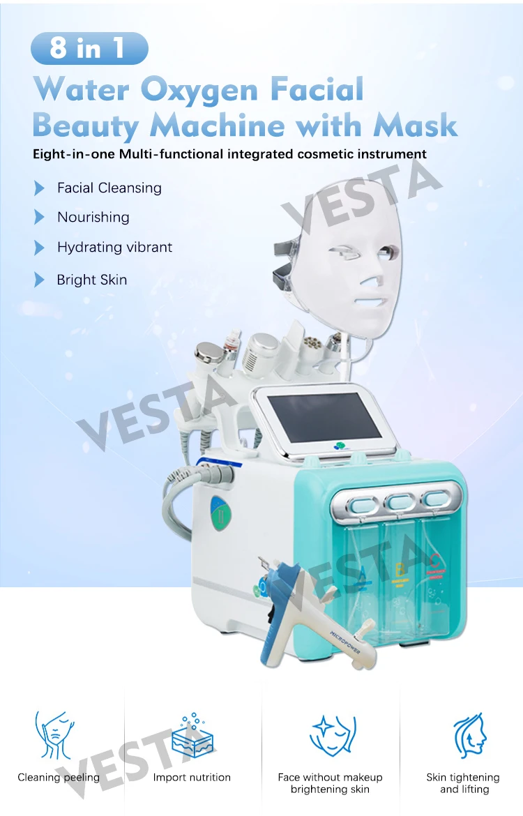 Professional Small Bubble Hydra Oxygen Facial Machine Ultrasonic Skin ...
