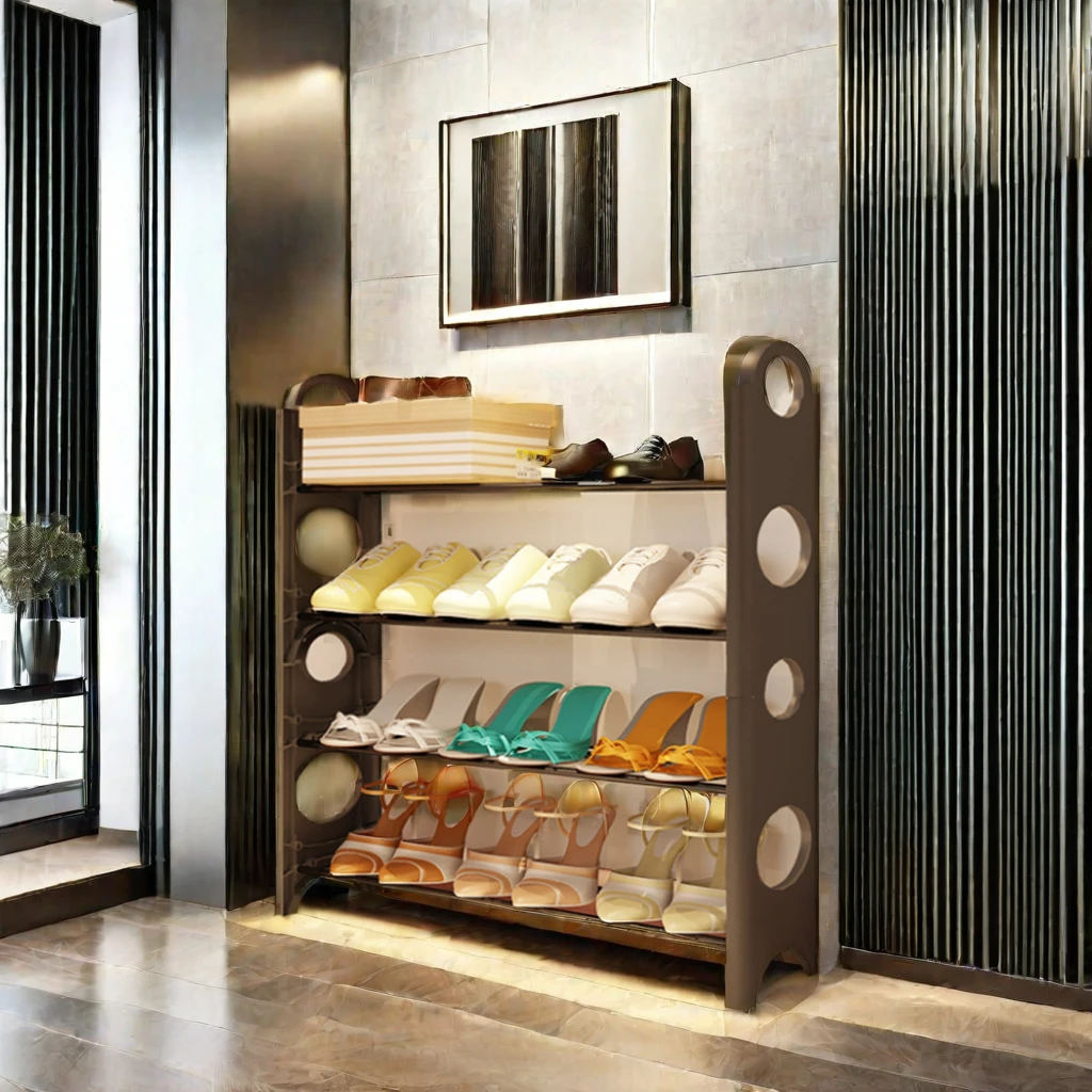 4-layer Black Shoe Rack Cheap Home Organizer With 20-pair Storage ...