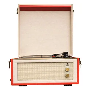 Classic Bluetooth Turntable Player Usb With Removable Legs (red Cream ...