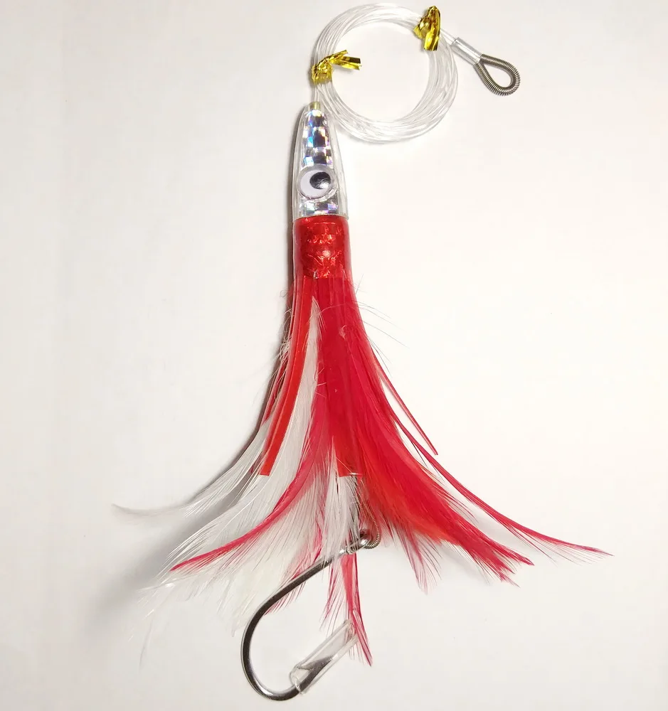6.5" Hawaii Bullets Skirted Trolling Rigged Feathers Tuna Marlin Lures ...