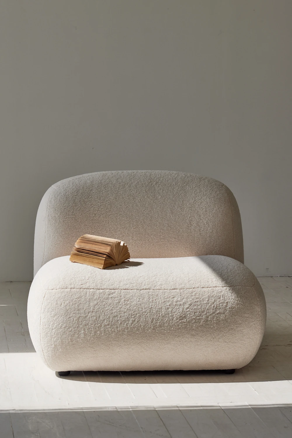 Geometric Wabi-Sabi Sheep Skin Fabric Sofa Set for Living Room