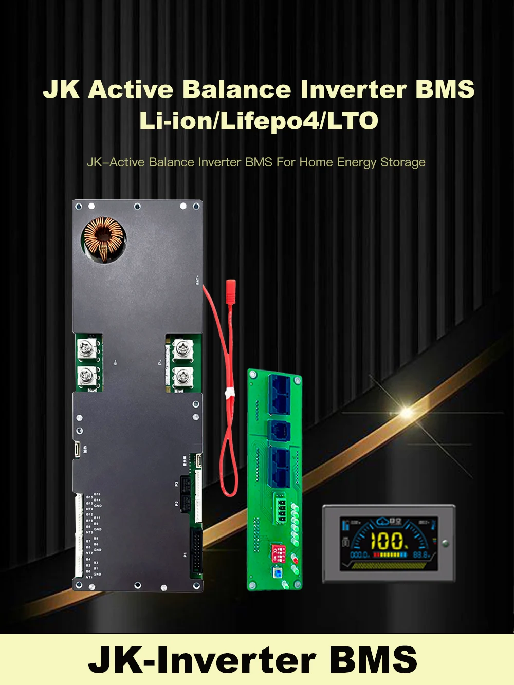 Jikong Bms Lifepo4 Bms 48v 200a 150a 100a Lifepo4 Bms Active Balance Family Energy Storage Deye ...