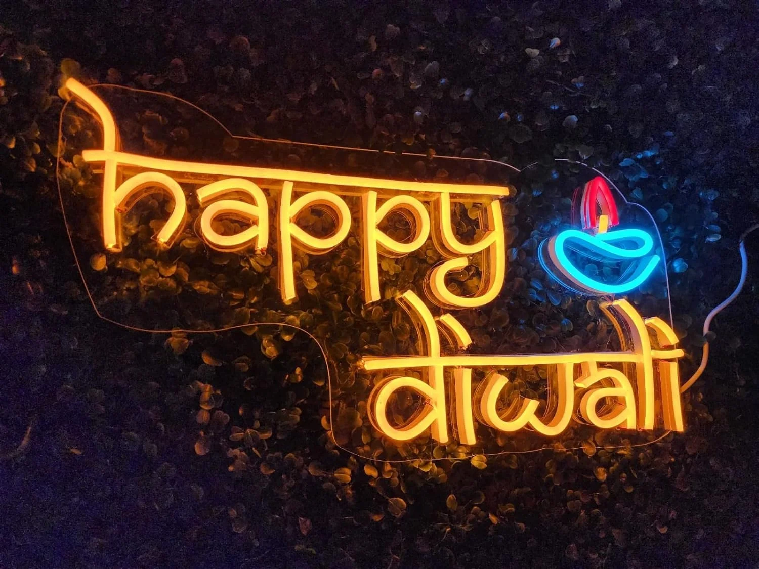 Diwali Neon Lights Sign LED String Light - Happy Diwali Decor