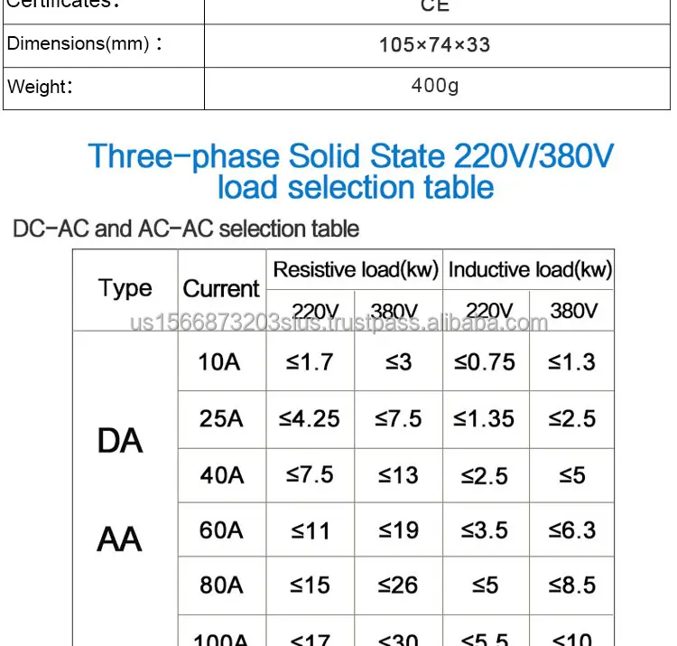 3 Phase Ssr 70-280vac To 24-480vac Three Phase Solid State Relay 10a ...