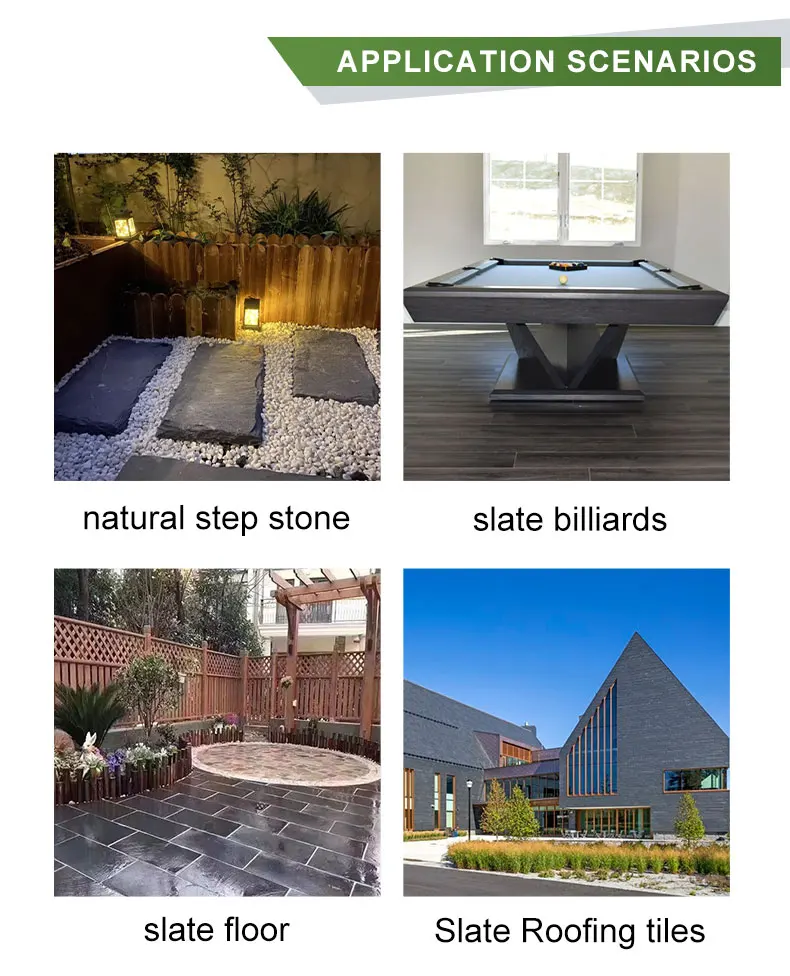 Outdoor Black Stone Floor Tiles - Durable Porcelain Slate