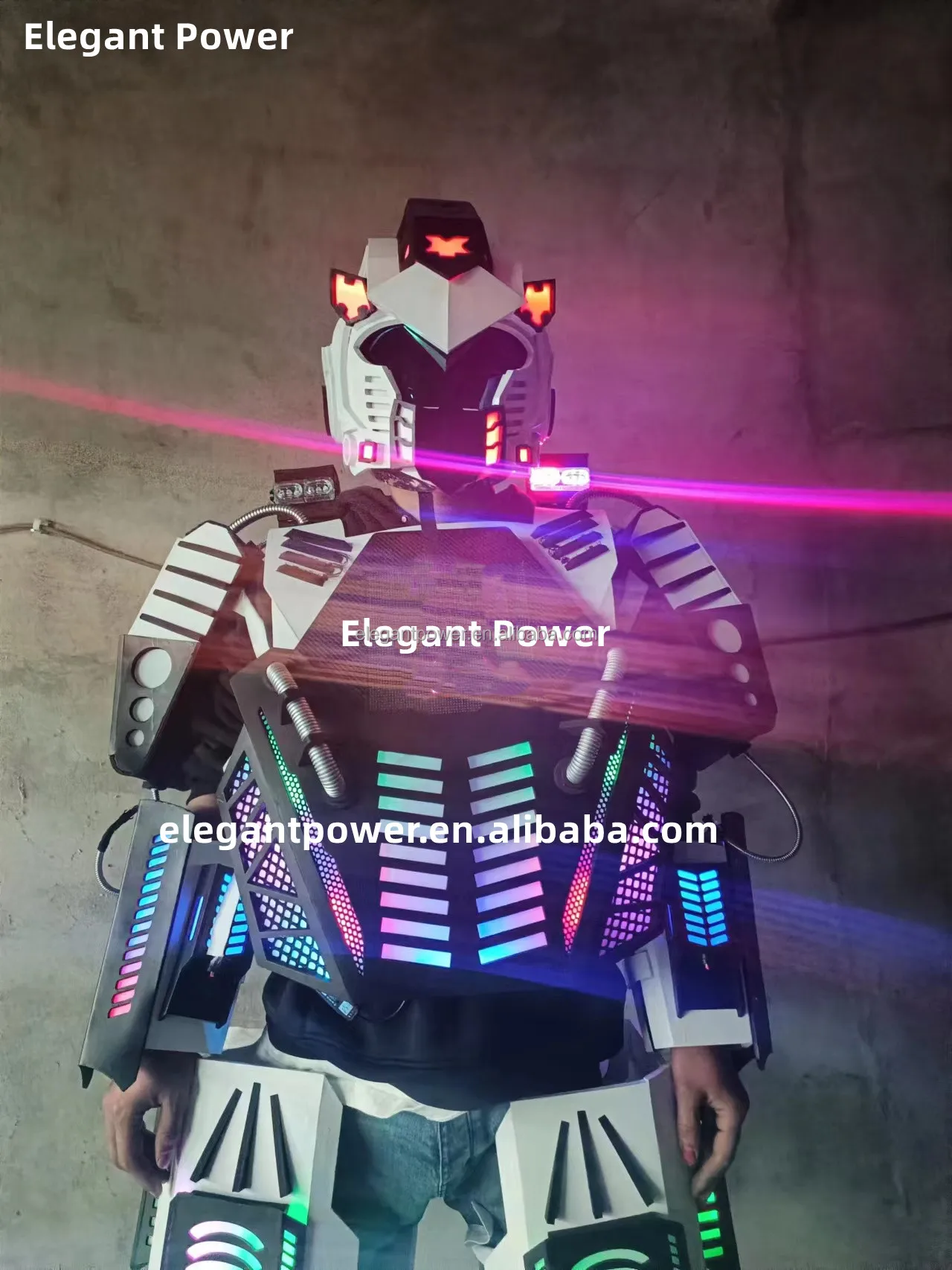 Party Traje Led Robot Costume Led Clothes Stilts Walker With Co2 Gun ...