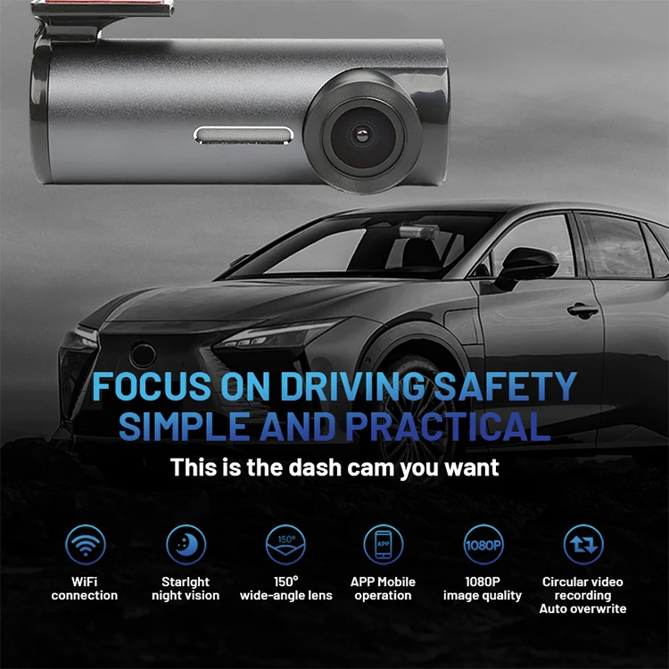 Wifi DVR Auto Camera - 150 Degree Night Vision Dash Cam