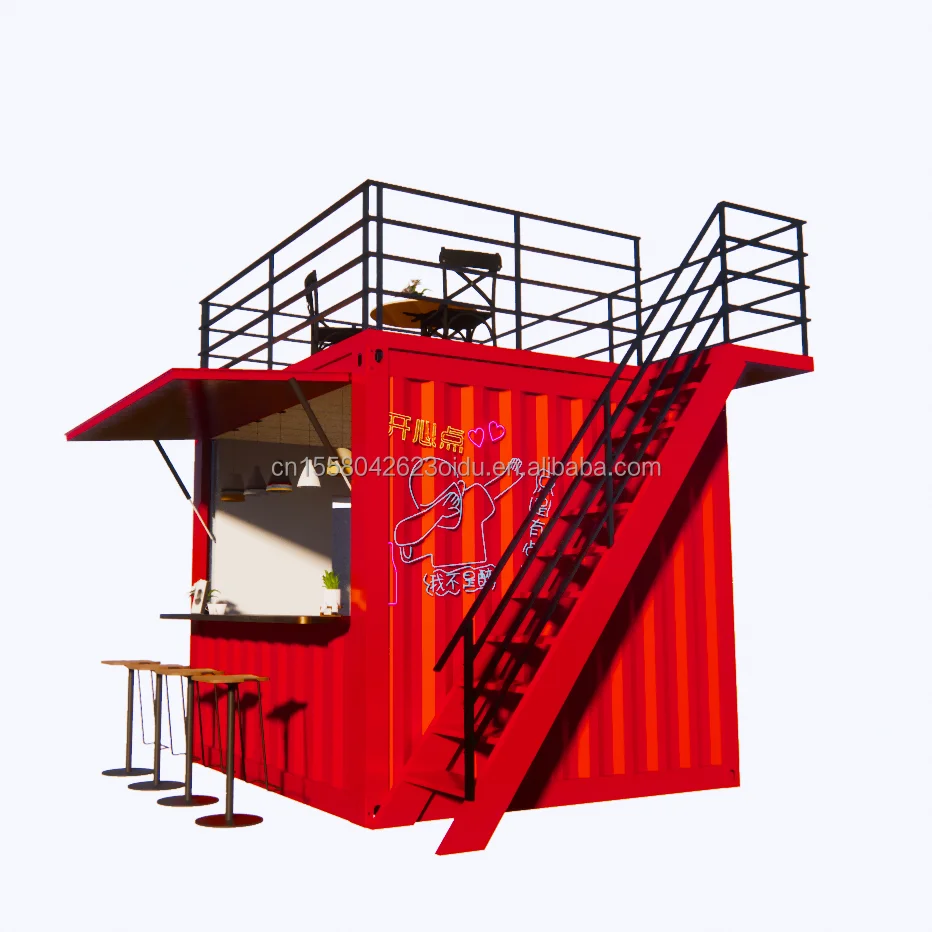 Customized 10FT Professional Steel Kiosk Booth for Container Coffee ...