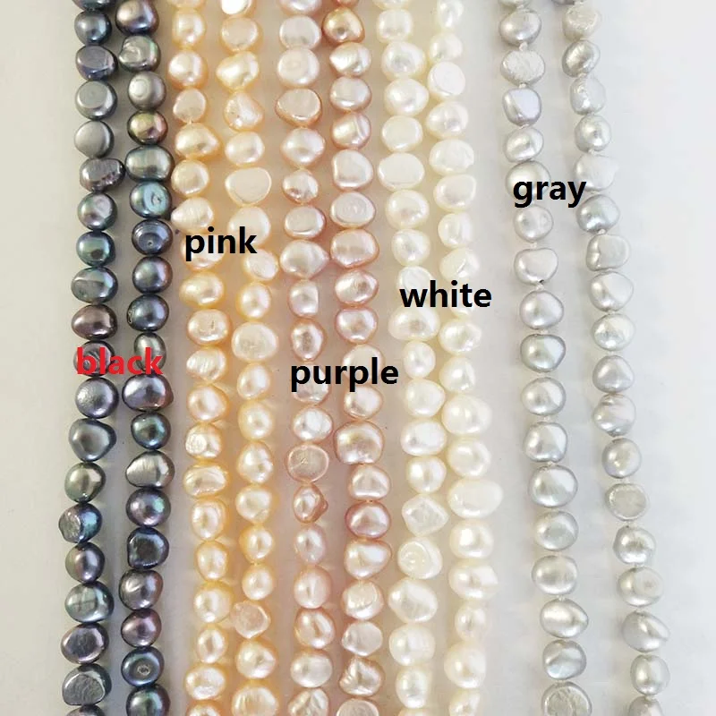 Natural 7 mm Freshwater Baroque Loose Pearls Strands for DIY Jewelry ...