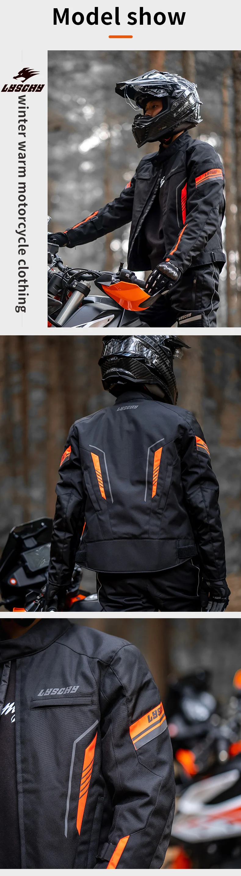 Lyschy Motorcycle Riding Suit Large Size Off-road Racing Suit Winter ...