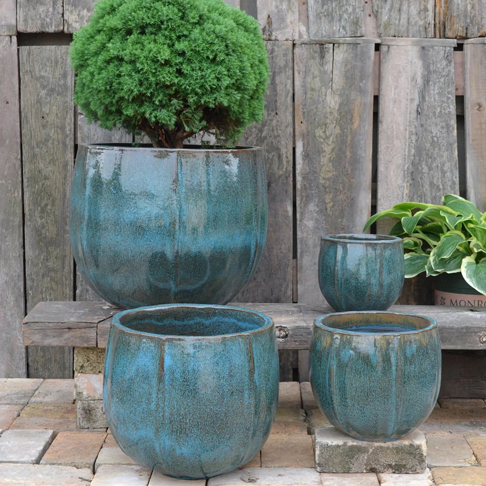 Wholesale Customized Glazed Ceramic Outdoor Fiberglass Pots Modern ...