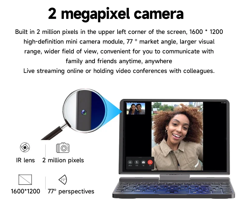 8 Inch Mini Pocket Laptop Tablet with 12GB RAM & WIFI6