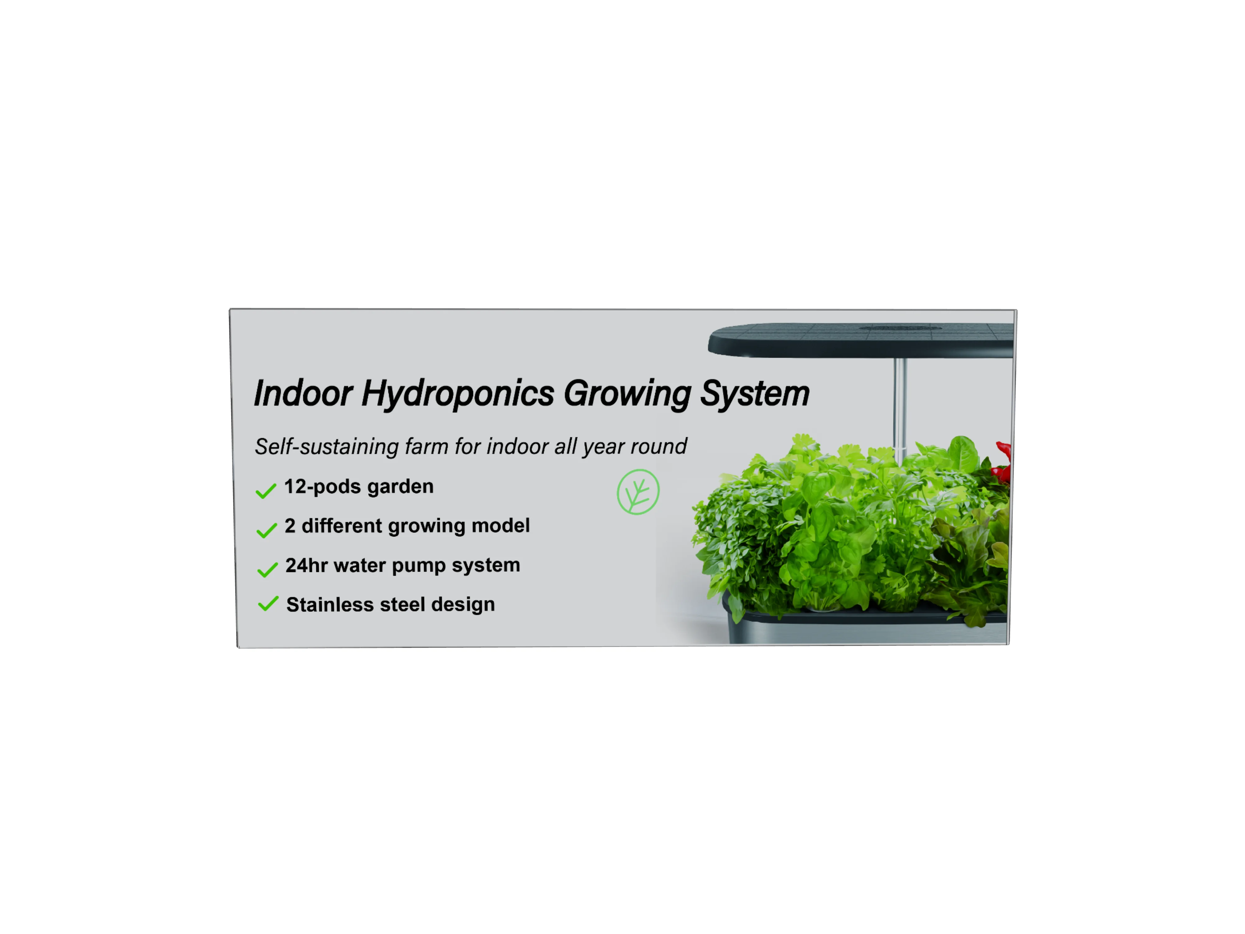 Smart Electronic Indoor Hydroponic Garden System for Home
