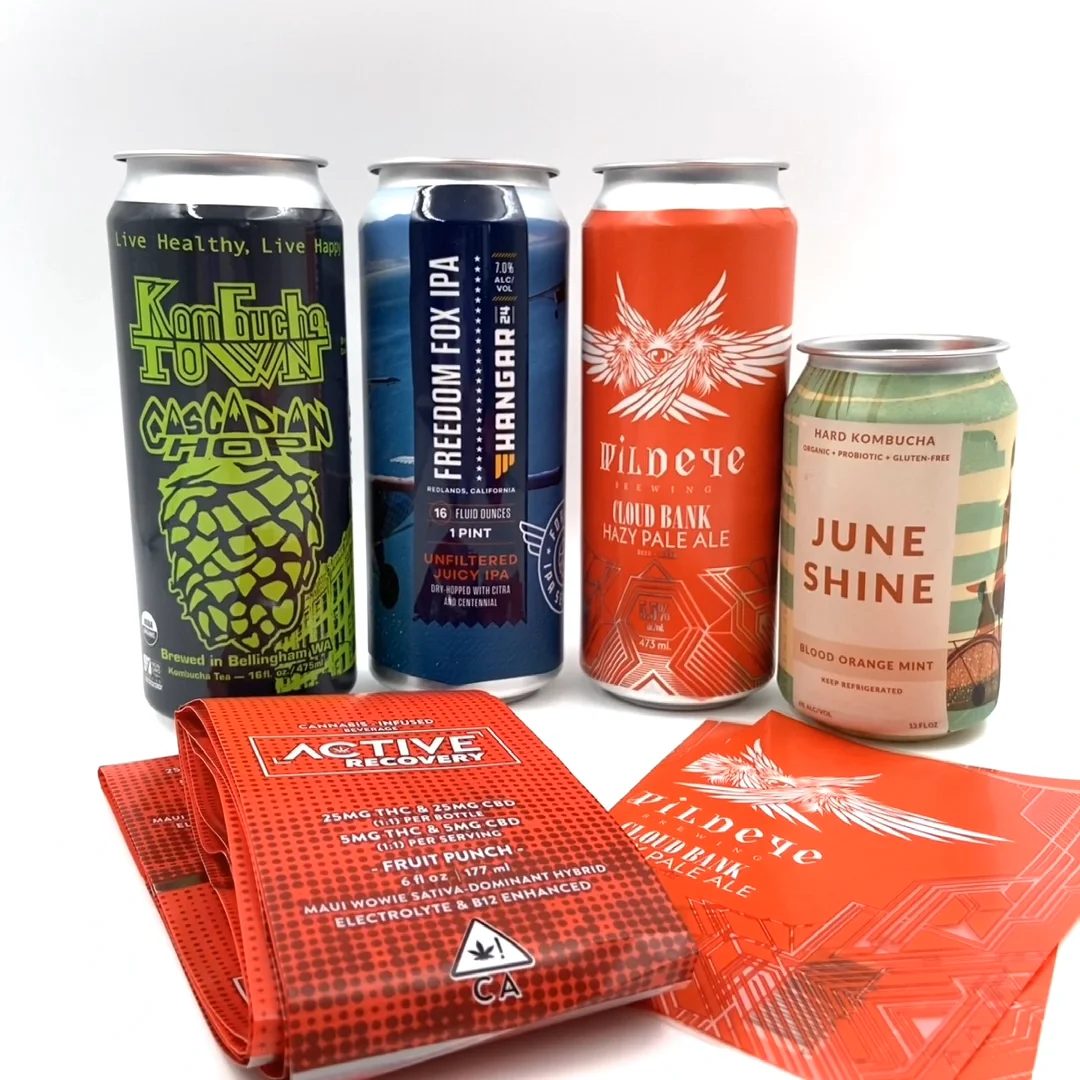 Custom Beer Cans & Bottle Shrink Sleeve Labels - 40um PVC