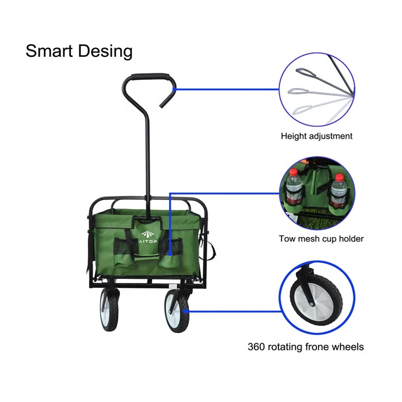 Collapsible Heavy Duty Garden Folding Multipurpose Trolley Cart ...