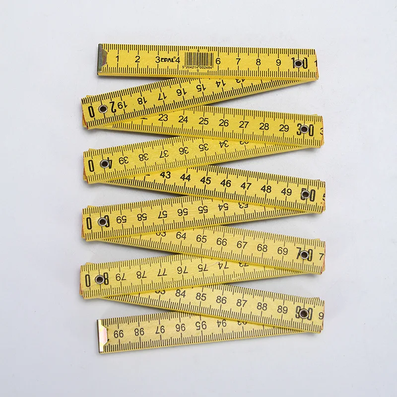 Construction Measuring Wood Folding Ruler - 2m/1m Length