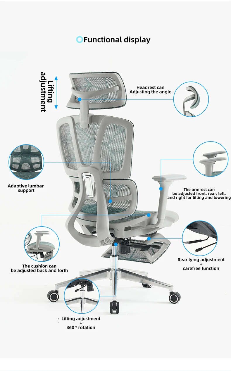 Modern Luxury Seat Computer Chair Fabric Office Chair Ergonomic Mesh ...