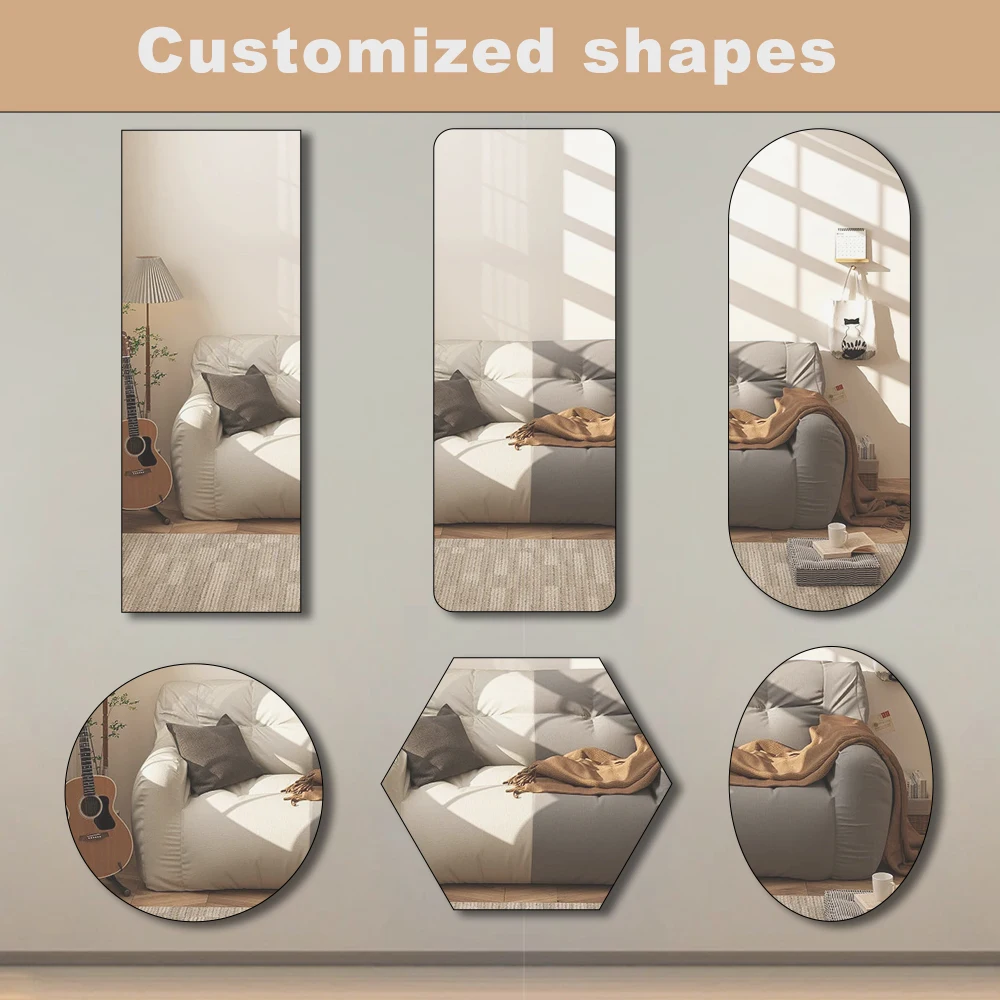 Home Wall Decor - Self Adhesive Non Glass Mirror Stickers
