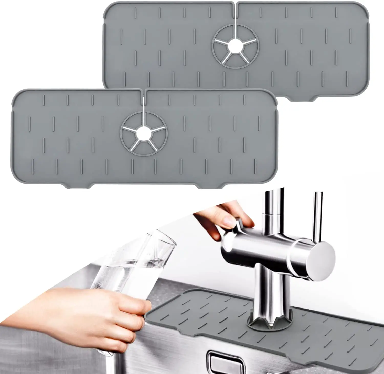 Silicone Faucet Mat - Drip Protector for Kitchen Countertop