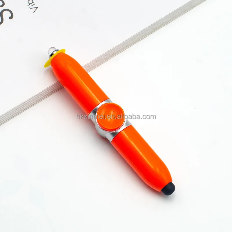 Creative Pressure Relief Fidget Gyro Ballpoint Pen Led Light Stylus Promotional Pen - Buy ...
