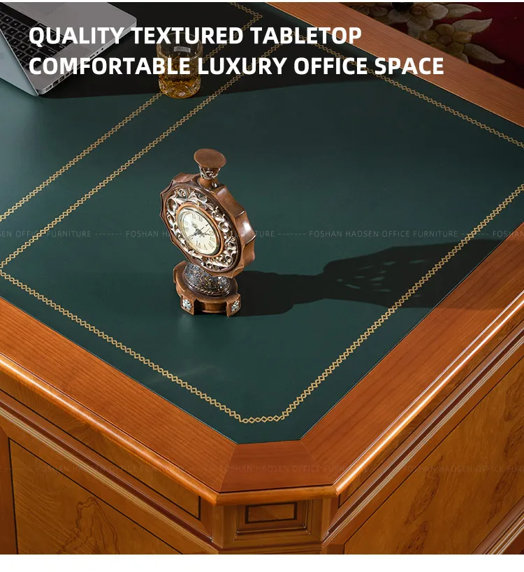 HAOSEN Classic Furniture - Luxury Wood & Leather Desktop
