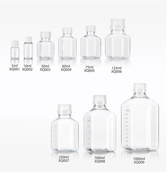 Clear Square Sterile Plastic Sample Bottles 5-1000ml Pet Petg Blood ...