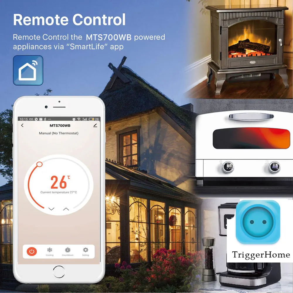 Tuya Wifi Thermostat Socket, Portable Thermometer for Heating & Cooling ...