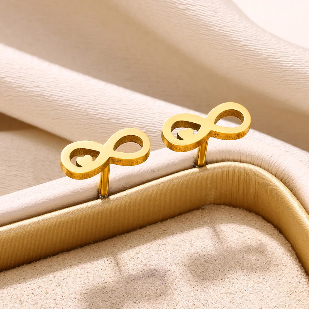 Personality Geometric Hollow Earrings Ladies Stainless Steel Gold ...