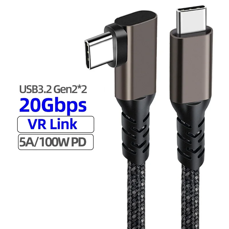 100W 20G USB C to C VR Link 5A Data Cable for Oculus Quest 2 VR Headset ...