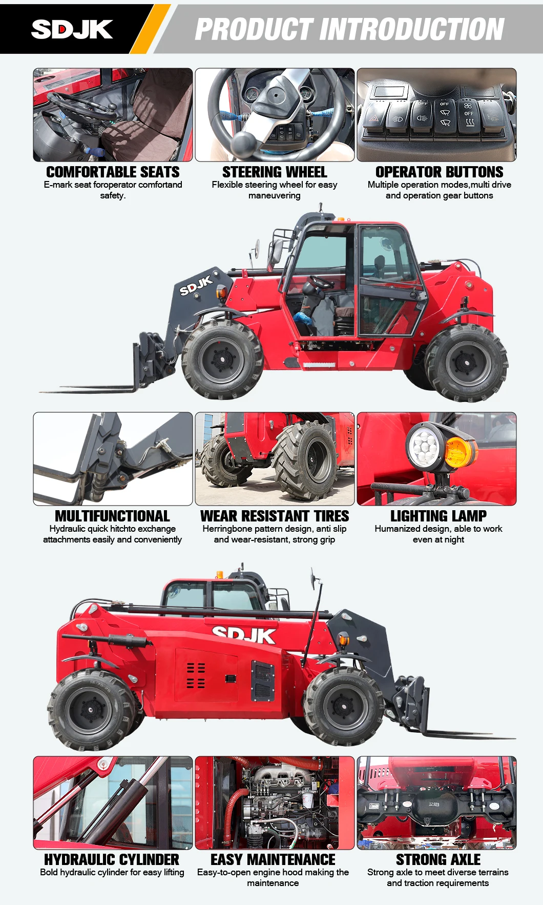 5 Ton Telescopic Forklift - Reliable Telehandler for Construction