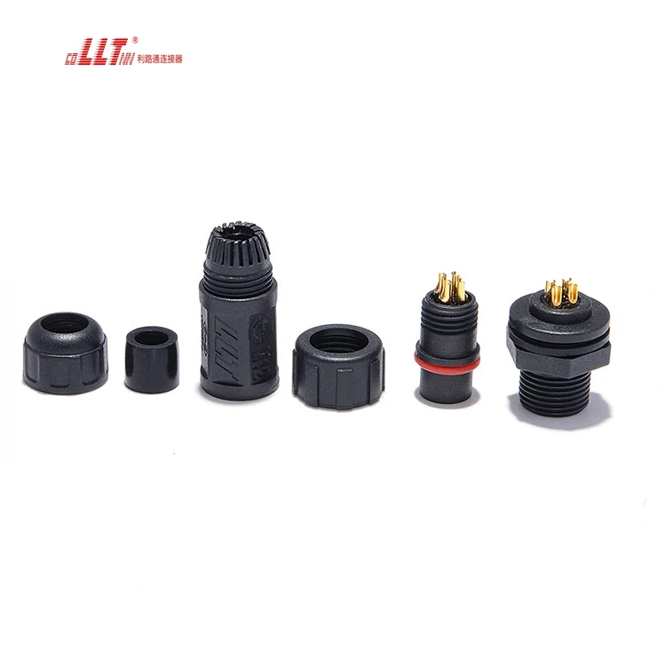 4pin Bulkhead Panel Mount Led IP68 Waterproof Power Connector M12 ...