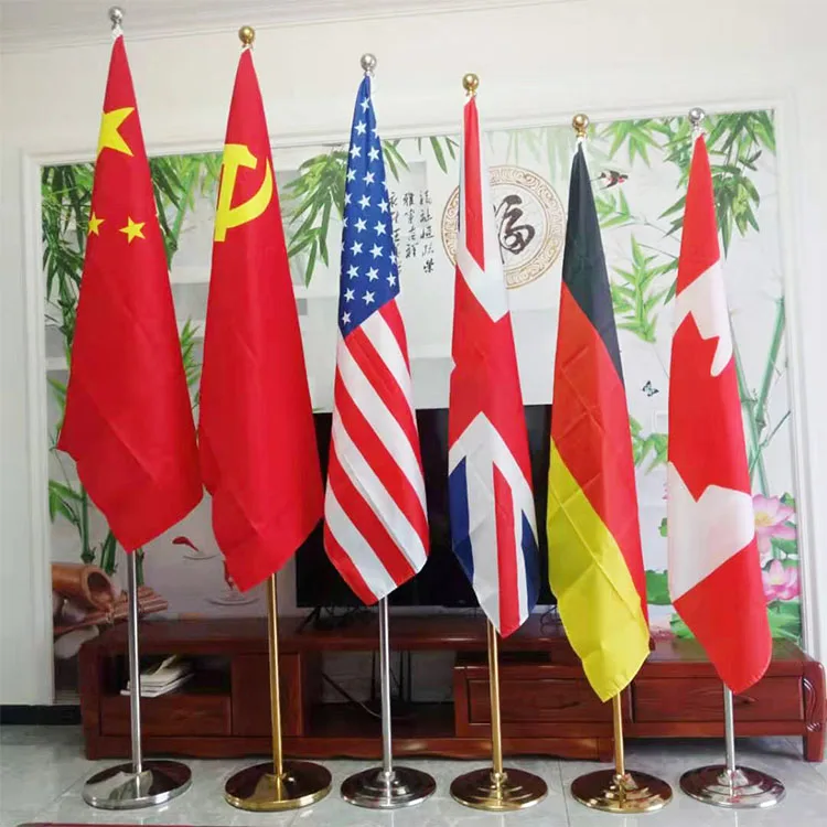 Indoor Telescopic Aluminum Flagpole - Colorful Office Decoration Stand ...