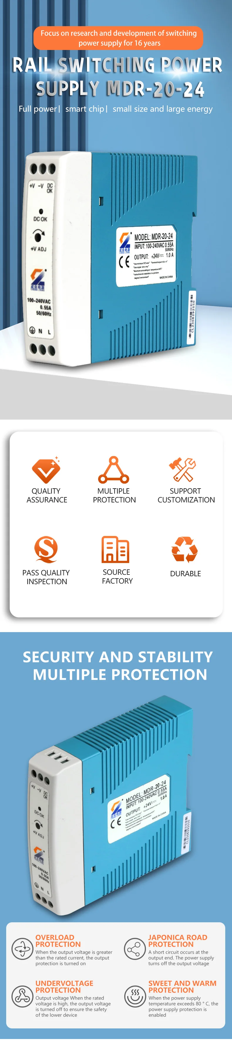 12 Volt Ups Din Rail Mounting Power Supplyl Adjustable Over Under ...