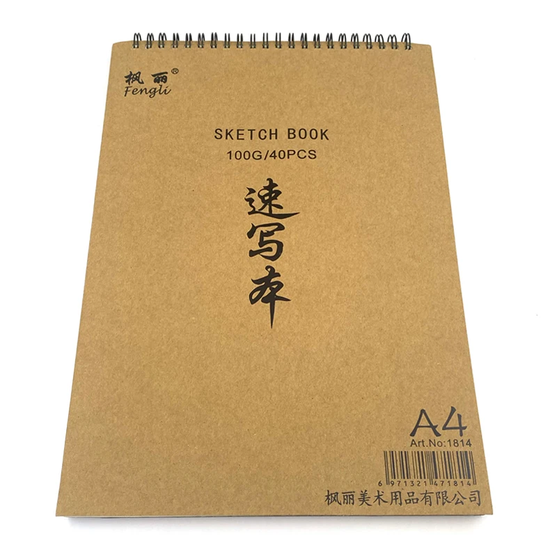 100 Cover GSM Sketch Book - 40 Sheets A4 Size for Drawing