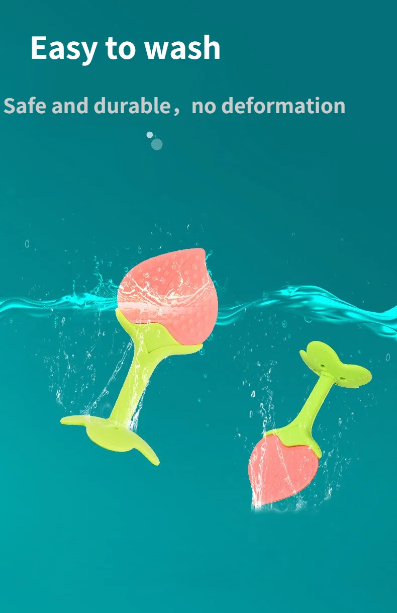 Teethrs Food Grade Approval Fruit Shape Silicone Baby Teether For ...