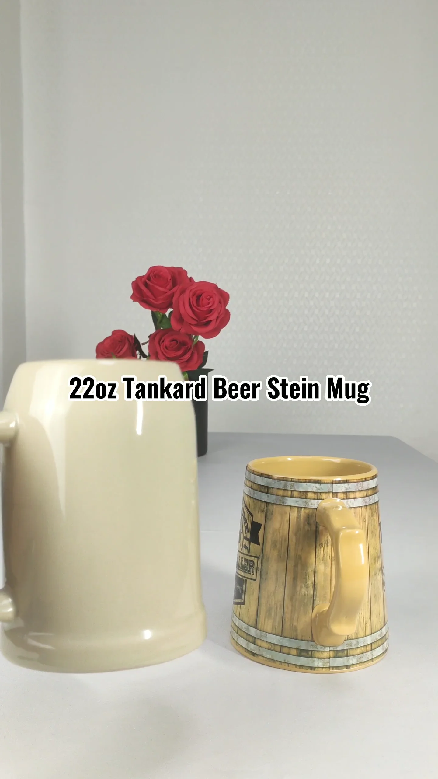 Custom 22oz Large German Style Ceramic Tankard Beer Mugs Drinking Beer ...