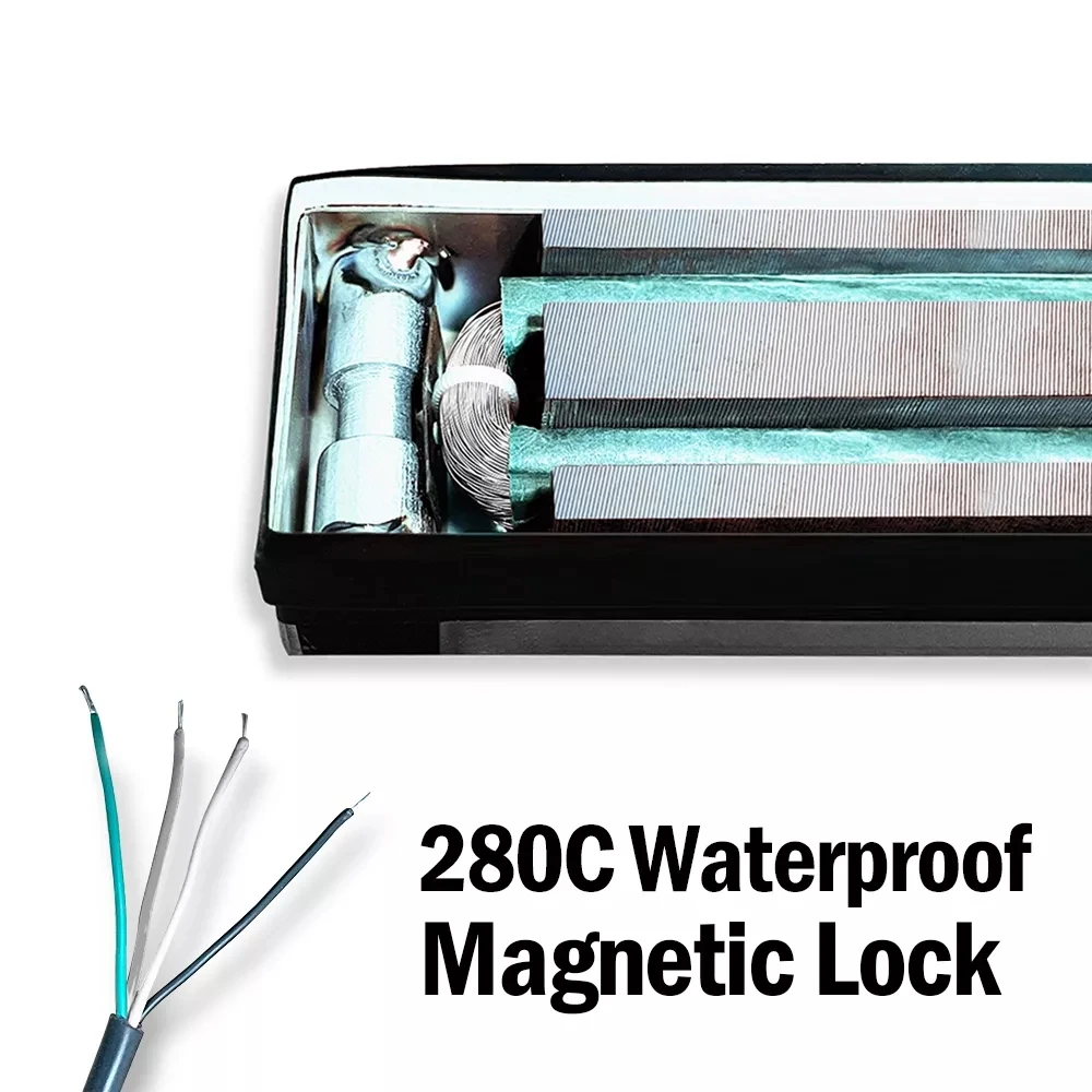 Waterproof IP68 4-Wire Magnetic Lock Aluminum Alloy & Zinc Steel Power ...