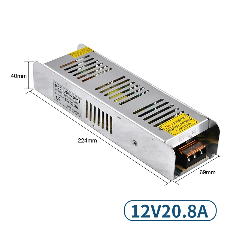 250w Led Driver 12V/24V 60W 100W 200W 300W 400W SMPS LED Slim Switching ...