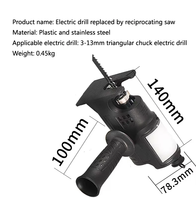 Reciprocating Jig Saw Metal File Attachment New Portable Electric Drill ...