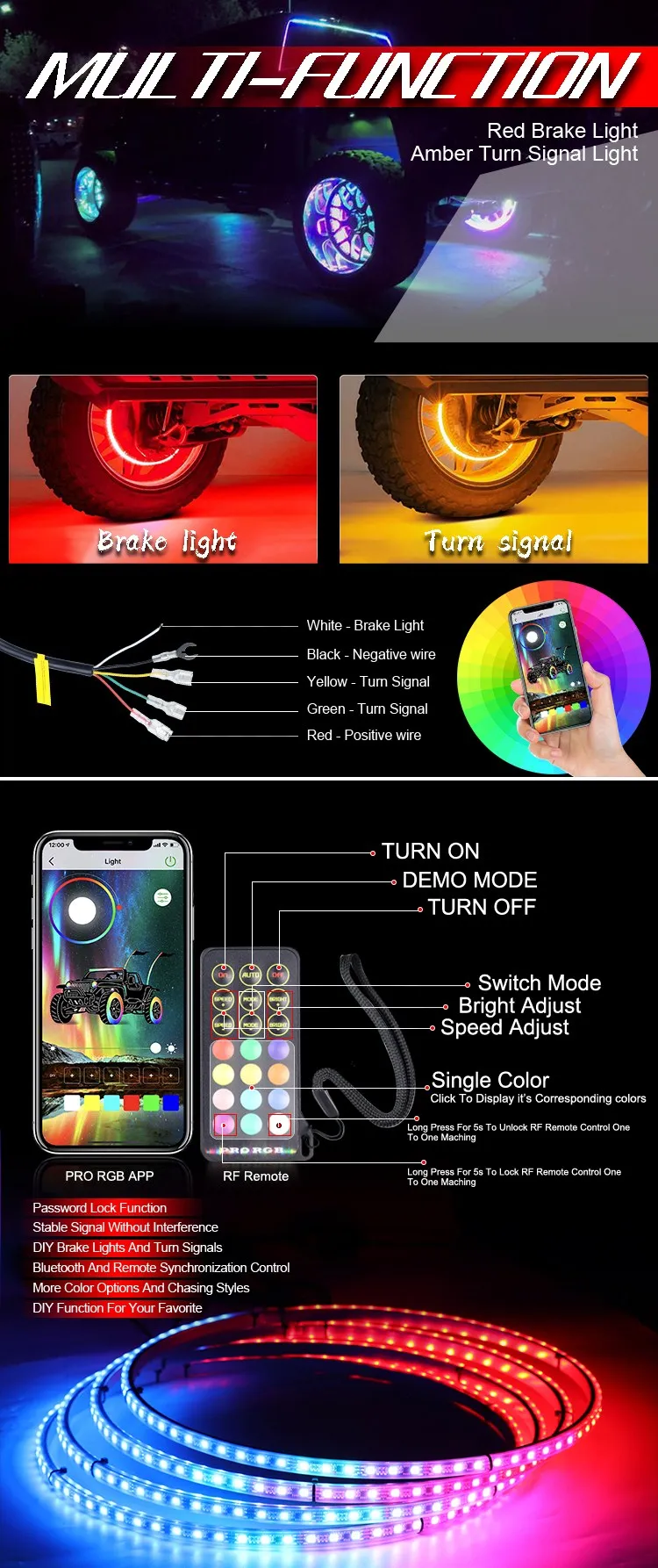 Rgb Smd Led Color Wheel Rim Lights App Control Waterproof Car Alloy Led ...