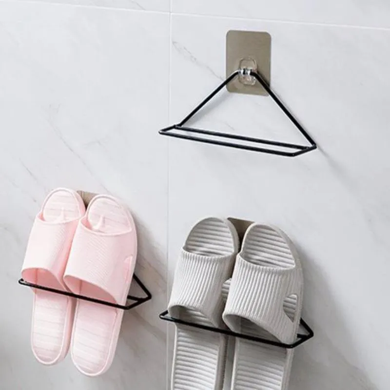 Bathroom Accessories Iron Wall Hanger Triangle Shoe Rack Simple Shoe ...