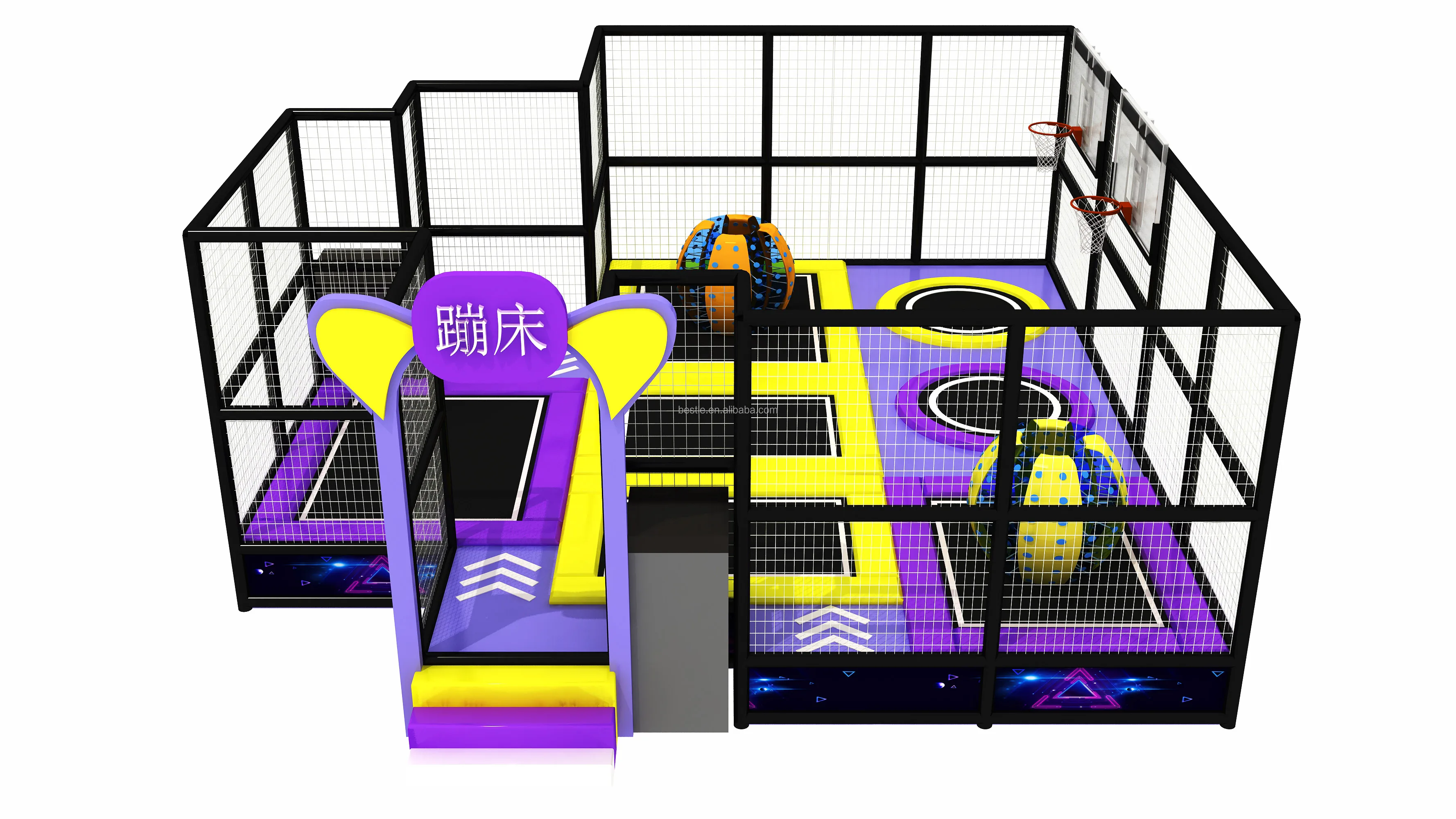 Kids Play Zone Commercial Trampoline Mini Rectangle Trampoline Custom ...
