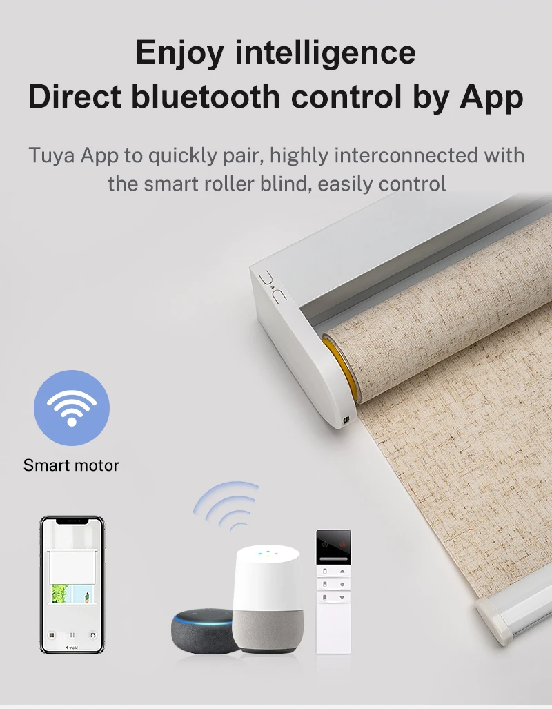 TUYA Remote Controlled Battery-powered Indoor Window Blinds Smart ...