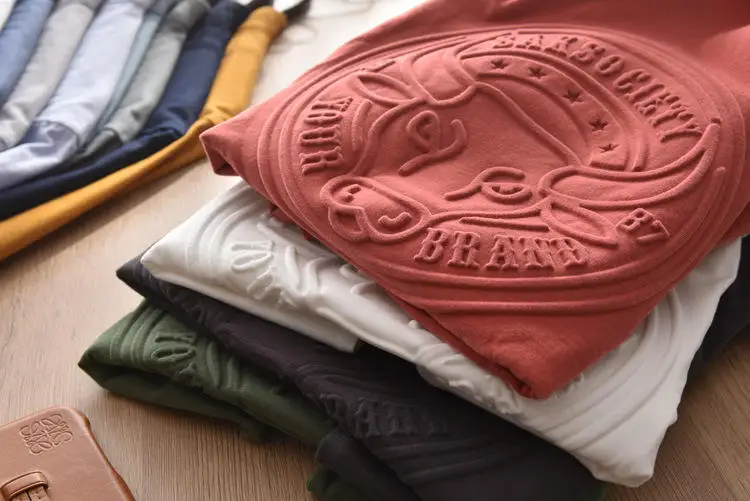 Custom High Quality Oversize 100% Cotton 3D Embossing T Shirt Emboss ...